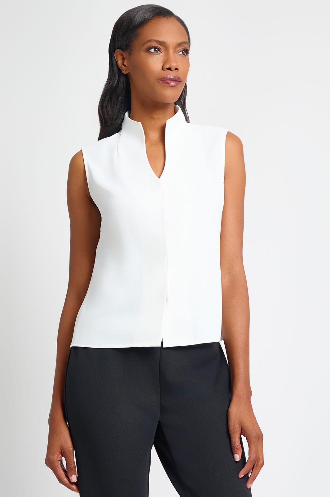 Sleeveless Crepe de Chine Top | Ming Wang